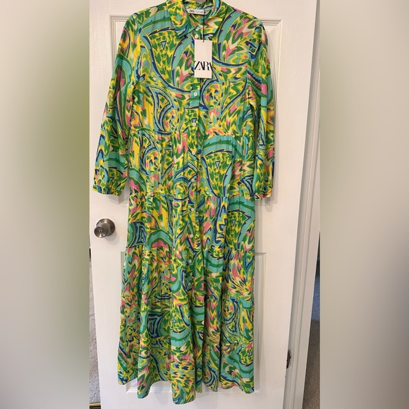 Zara | Dresses | Zara Multi Colored Tier Dress | Poshmark